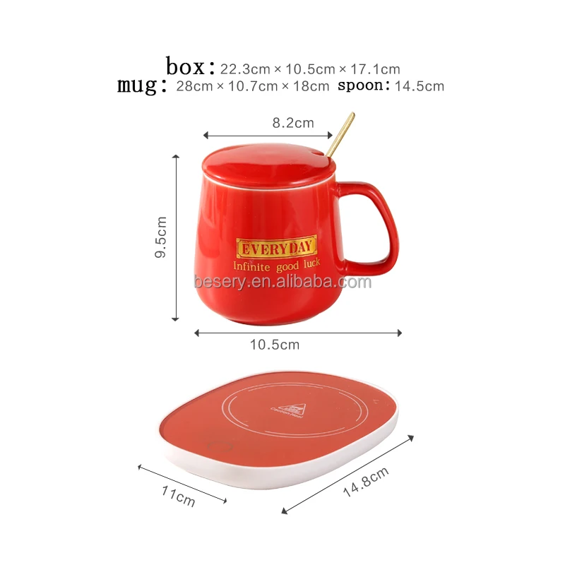 55°C Smart Electric USB Mug Warmer - Perfect Gift Set