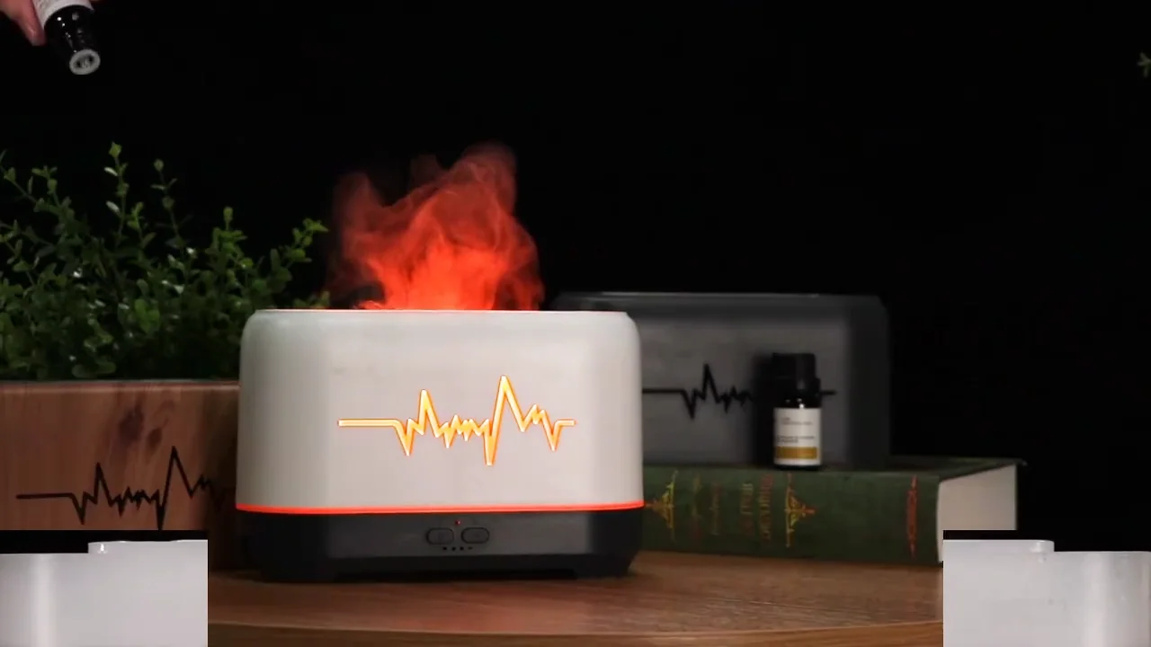 New Home Desktop Seven Color Flame Humidifier Simulation Flame ...