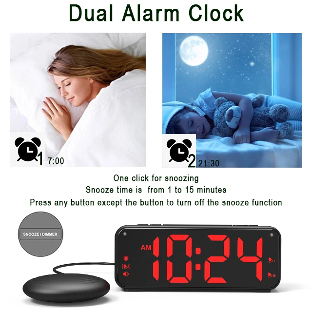 New 2023 Products Digital Clock Wekkerklok Deaf Alarm Clock Vibration ...