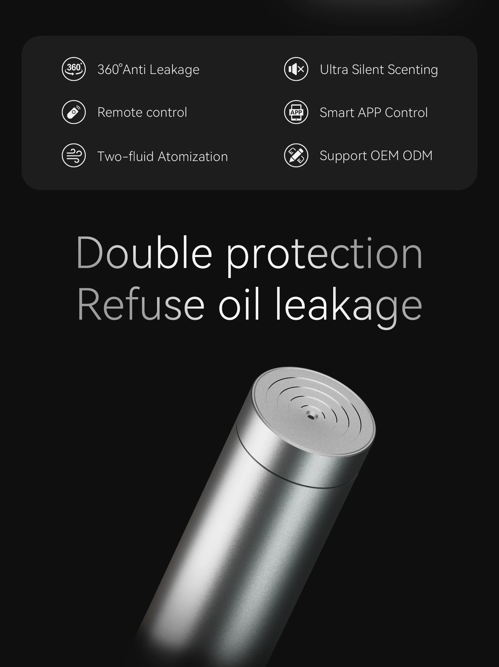 Luxury Hotel Collection Studio Scent Diffuser Silver Black Cylindrical ...