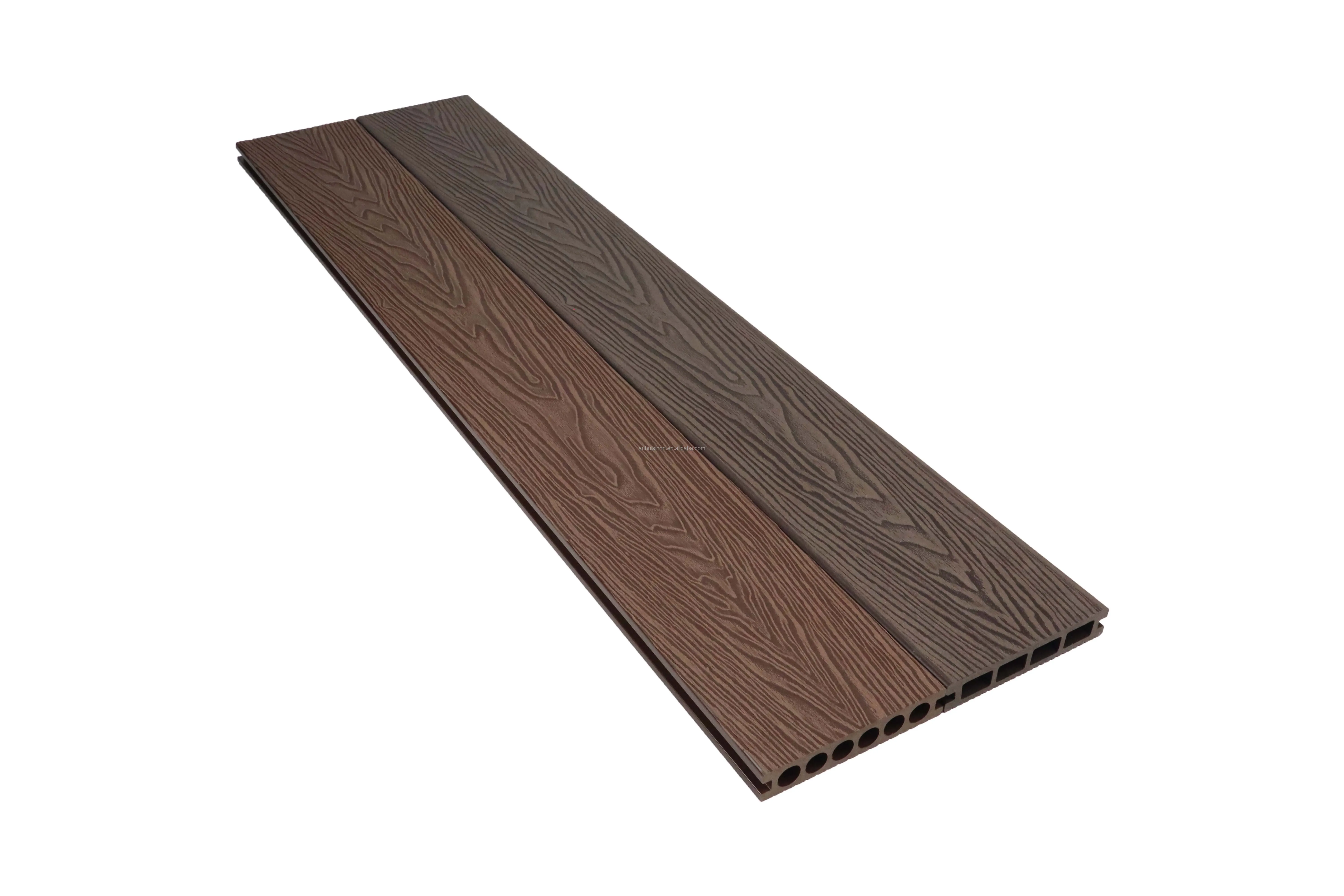 Waterproof 3d Embossed Co-extrusion Hollow Wpc Decking For Outdoor Deep ...