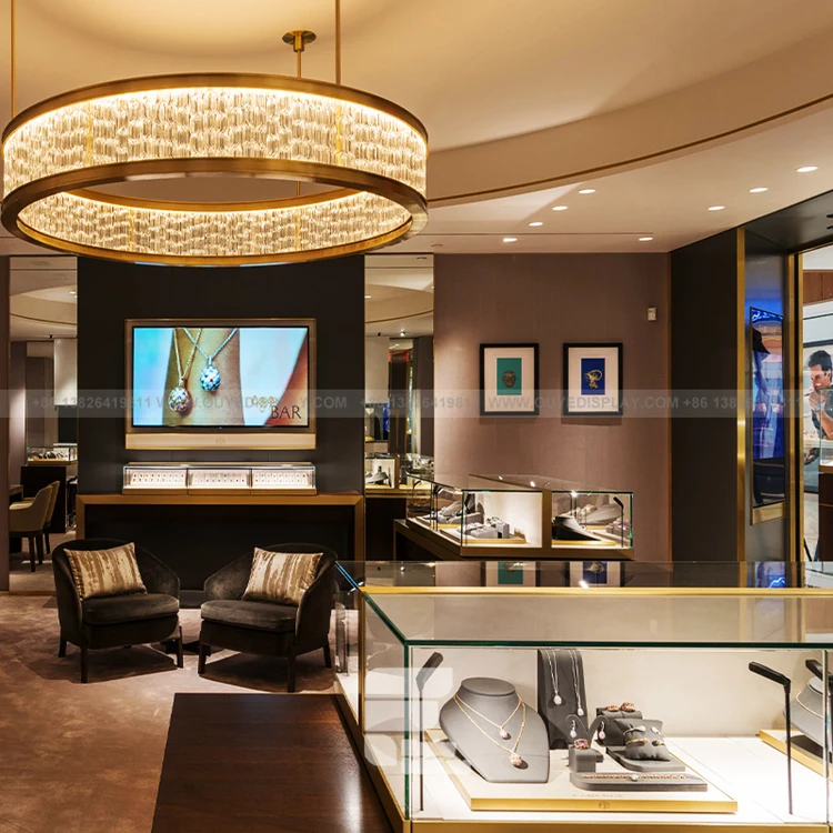 Luxury Jewelry Store Showcase Wall Shelves Unique Jewelry Store Design ...