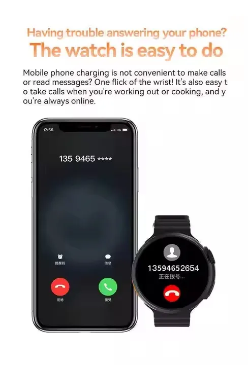 OEM F8 Pro Smartwatch - High Definition, BT Call, Sleep Monitoring