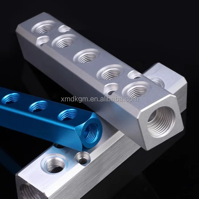Custom CNC Machined Aluminum Manifold Blocks for Pneumatics