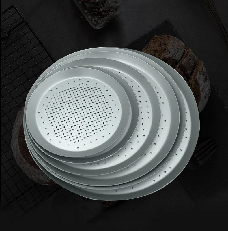 Stackable Commercial Pizza Bakeware Aluminium Metal Punched Perforated ...