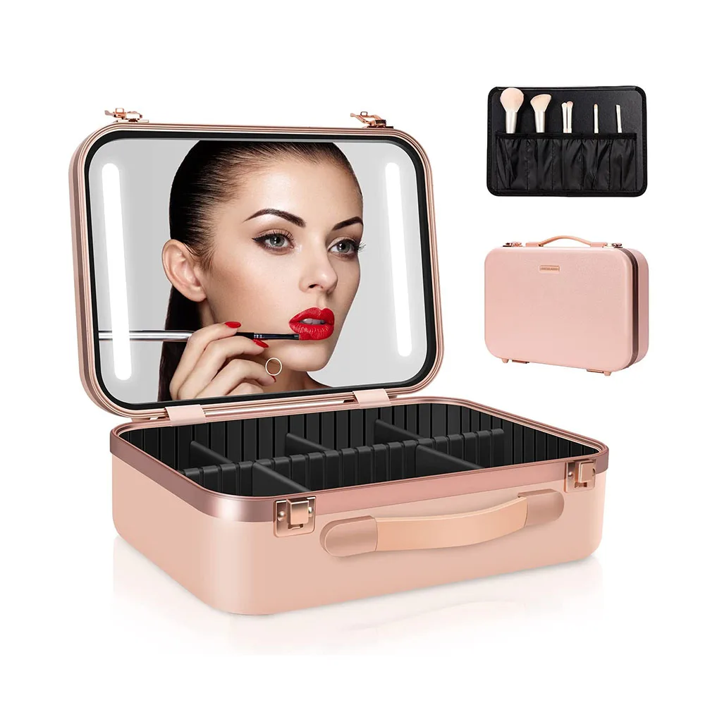 Professional Fashionable Style Large Lattice Train Pc Hard Shell Makeup ...