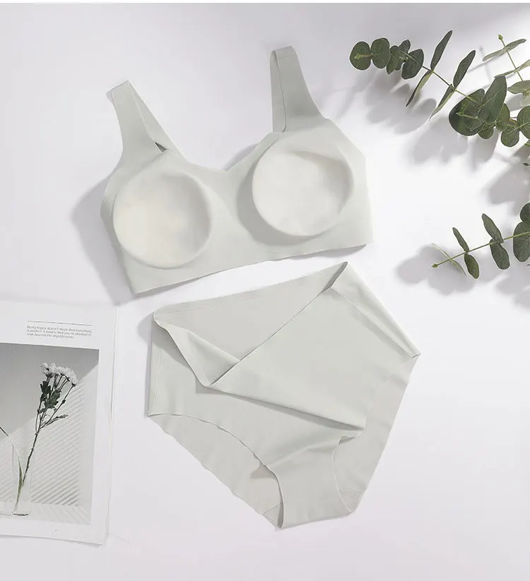 Custom Seamless Bra And Panty Sets Soft Wirefree Ultra Thin Padded Seamless Bra Underwear Sets ...