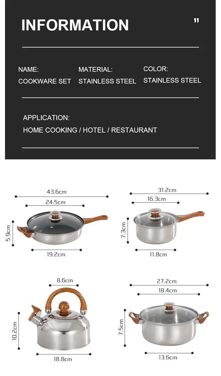 Professional 12 Piece Kitchen Cooking Pots Set - Nonstick