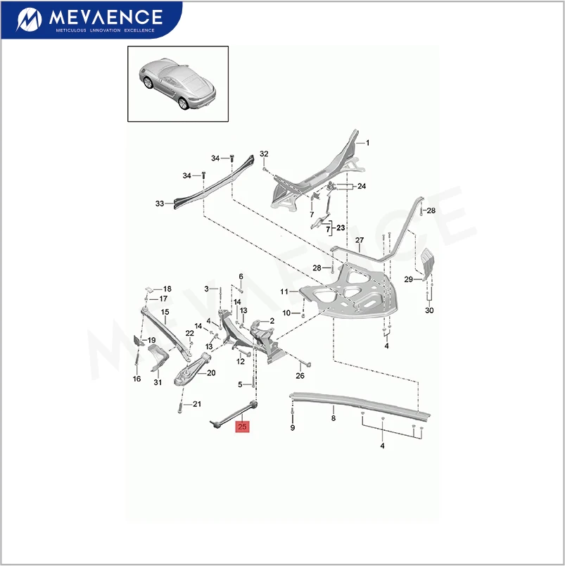 Rear Suspension Control Arm For Porsche Boxster 981 982 Cayman 981 982 ...