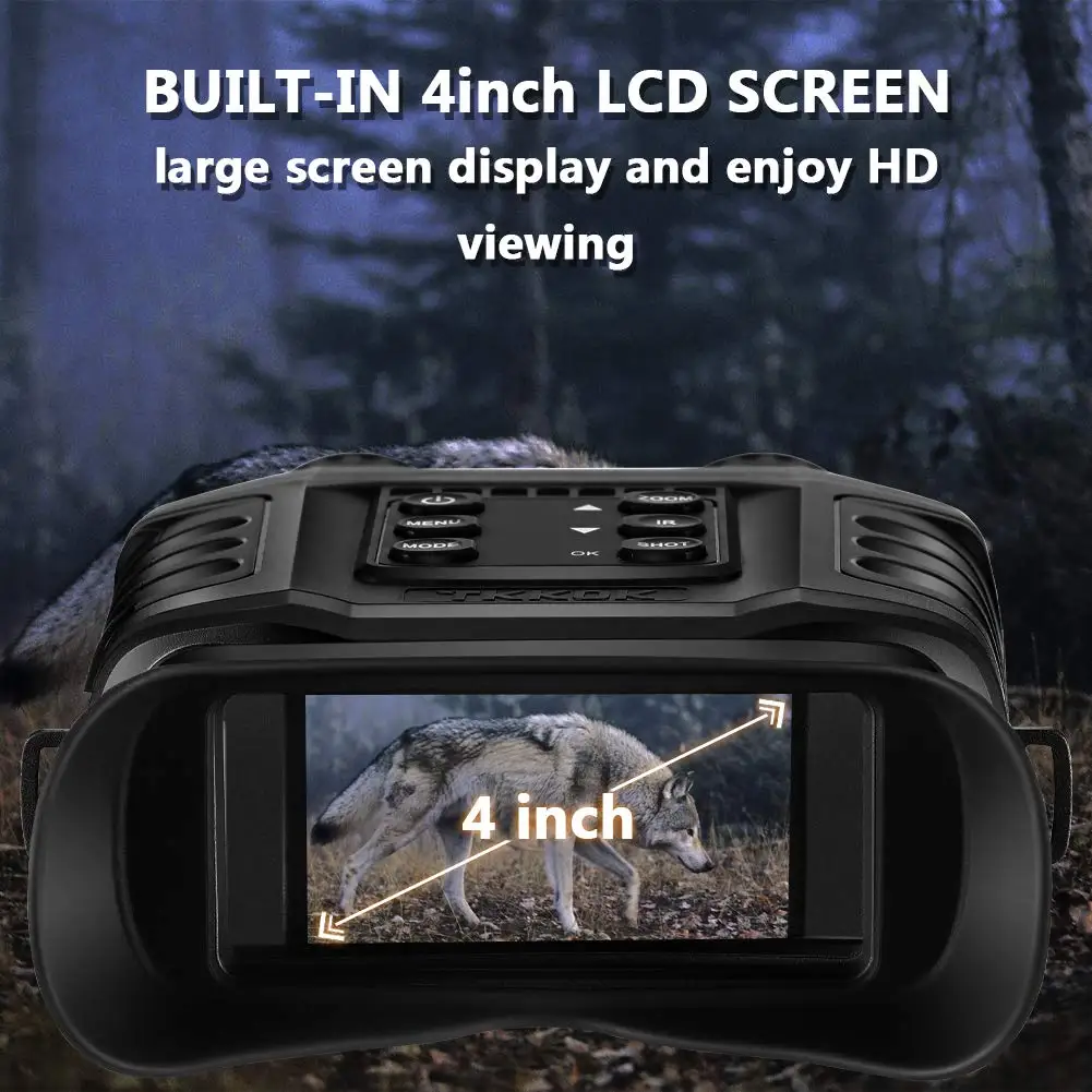 Low Light Night Vision Binocular Full Darkness 500m Range 4x Digital ...