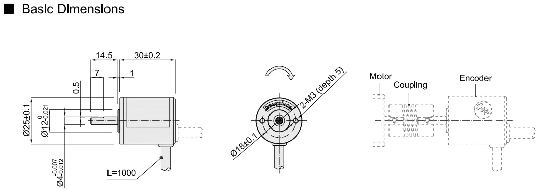 Hengxiang S25 Rotary Encoder Incremental Rotary Compact Mini Encoder
