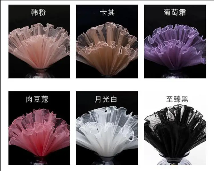 Waves Style 28cm*5Y/Roll Flower Bouquet Wrapping Mesh Roll with ...