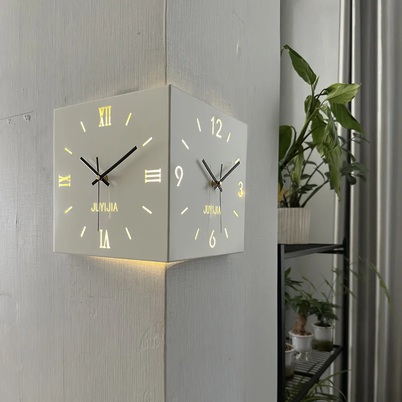Simple Double-sided Clock Iron Digital Hollowed Out Double-sided ...