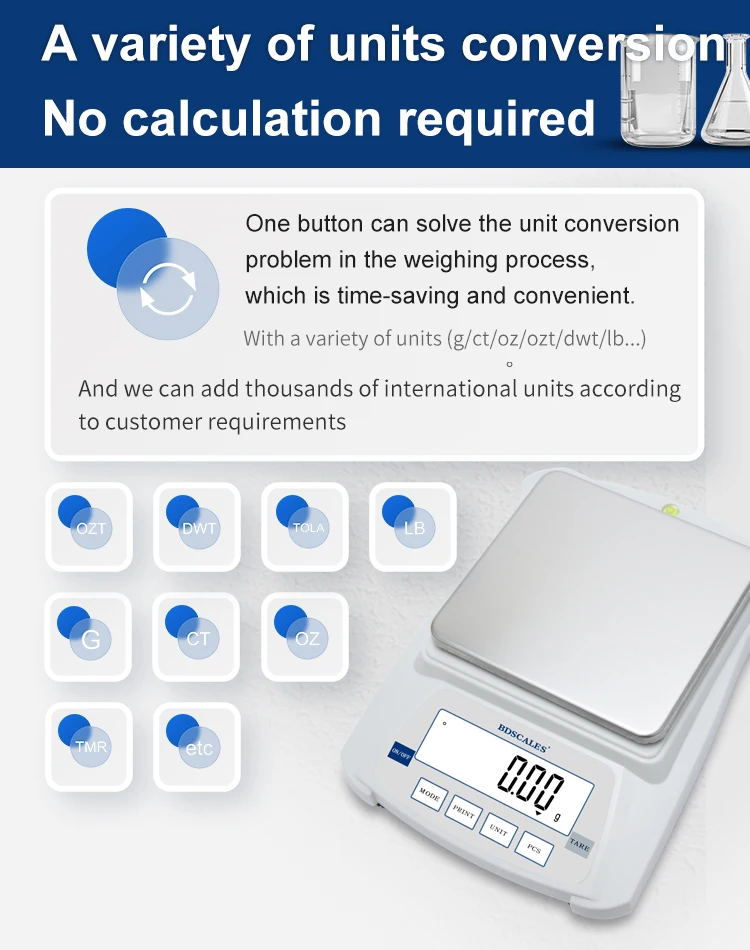 Scale Precision Balance With Lcd Electronic Weighing Scale Lab Digital ...