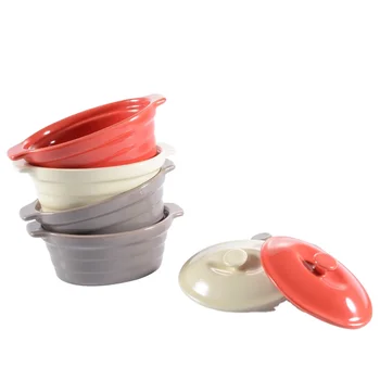 Oval Mini Stoneware Baking Ceramic Pudding Bowl Cookware Casserole Dish ...
