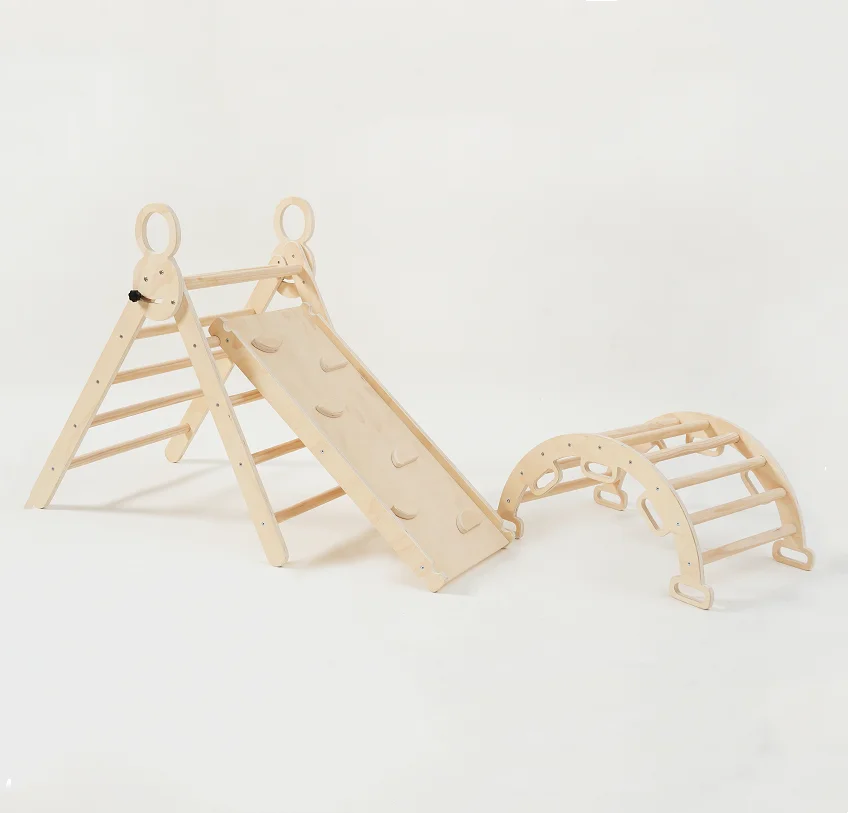 Wooden Montessori Climbing Set Foldable Toddler Climbing Toys With ...