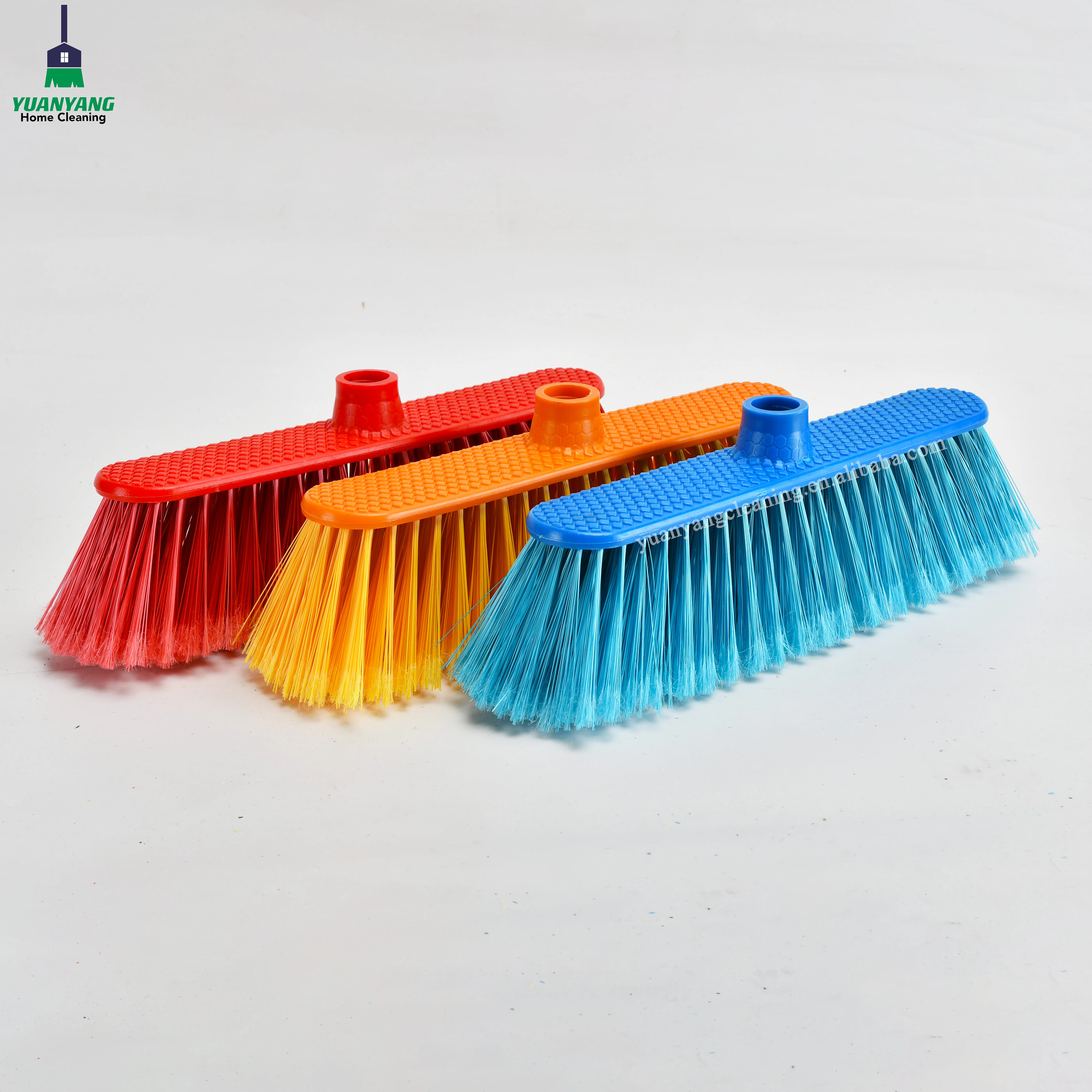 Outdoor Plastic Eucalyptus Hard Brush Broom Handles Industrial Push ...