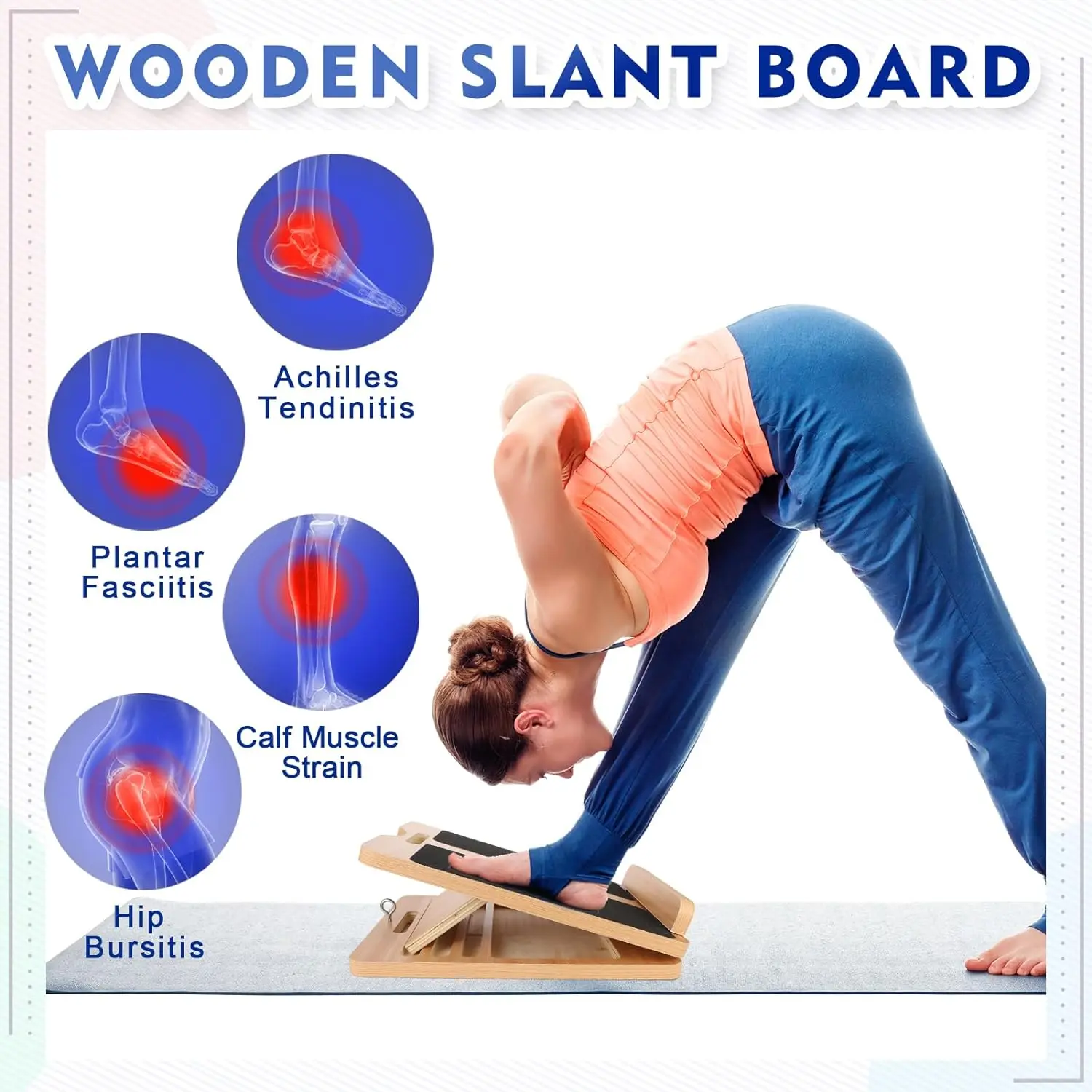 Professional Wooden Slant Board Adjustable Incline Stretch Board Slant ...
