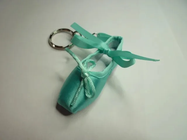 Mini Satin Ballet Dance Shoe Keychain - Promotional Pointe Shoe Keychain