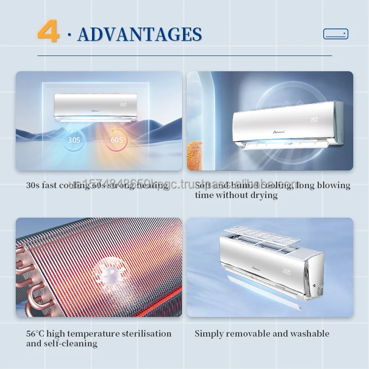 2025 Factory Direct Midea OEM Wall Split 1 1.5 2Hp Air Conditioner with ...