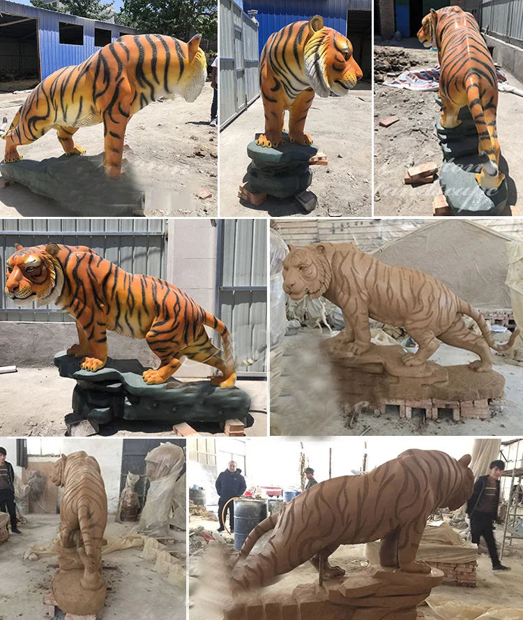 Customized Safari Animals Props - Life Size Resin Tiger Statue for Garden