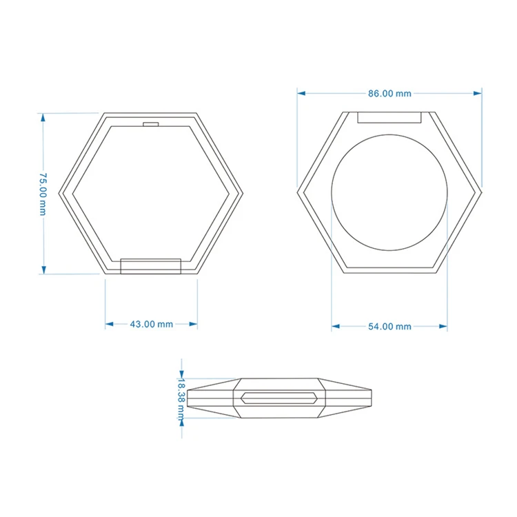 In Stock Hexagon Shiny Highlighter Case Pressed Powder Container With ...