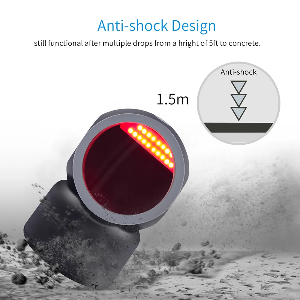 2D Omnidirectional Barcode Scanner 1D 2D QR Code Desktop Bar Code ...