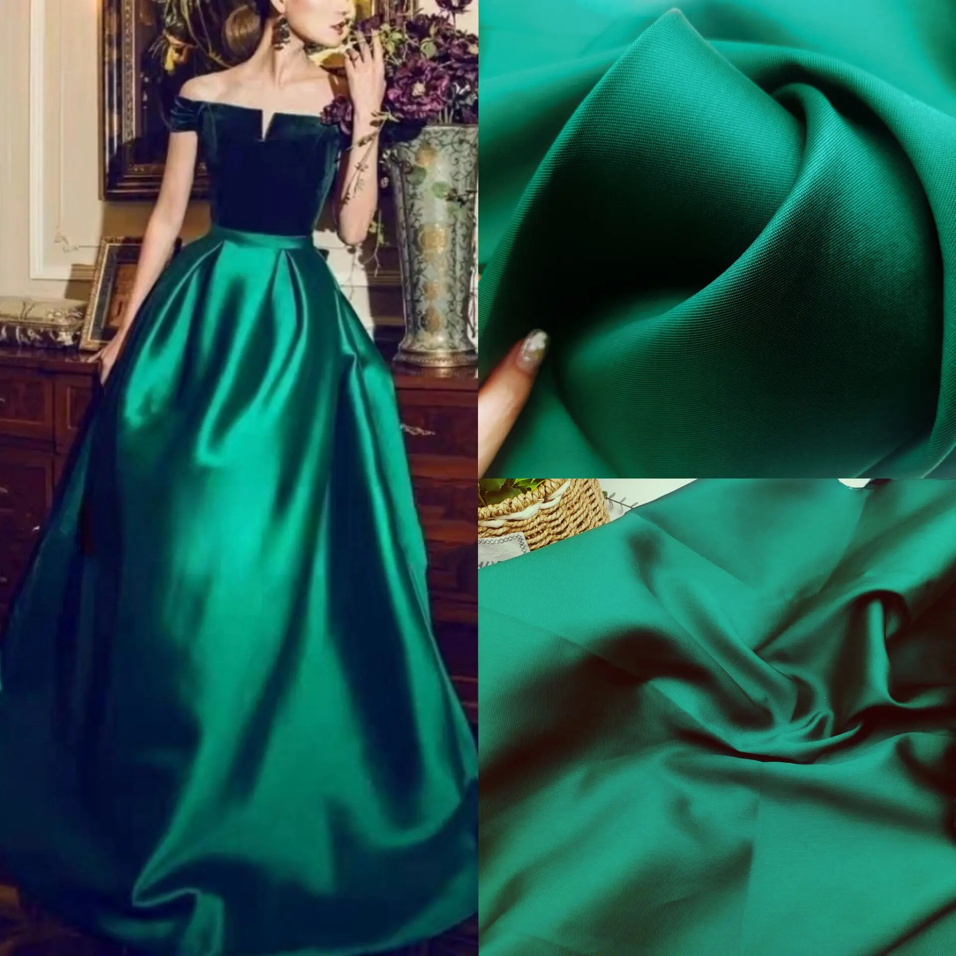 Jiede Factory High Quality 100% Polyester Luxury American Bridal Satin ...