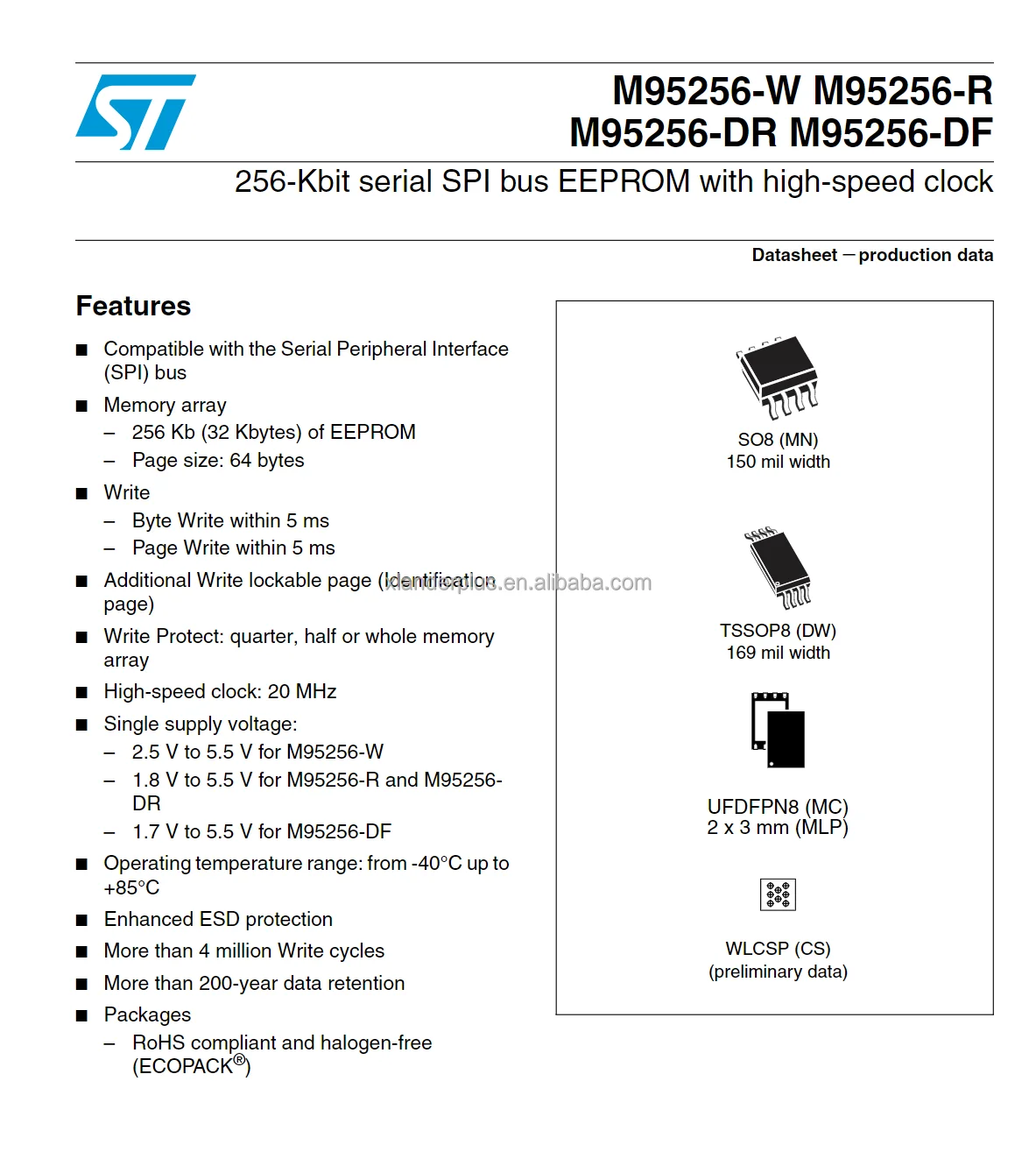 X-lander M95256-dfmc6tg Ic Eeprom 256kbit Spi 8ufdfpn Integrated Circuit Electronic Components ...