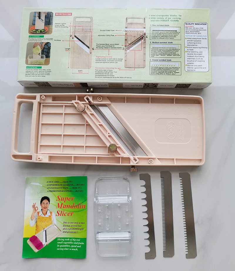 Wide Fruit Vegetable Chopper Cutter Super Mandoline Slicer With 4 ...