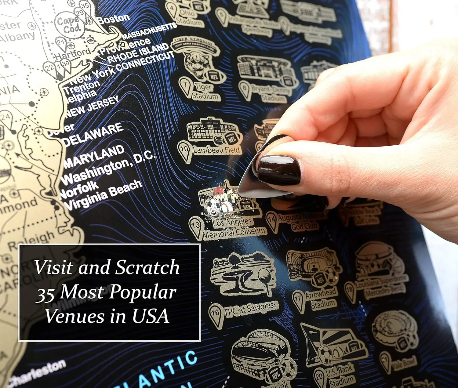 Scratch off USA Map Travel Map Scratch Off Foil Layer Coating Poster ...
