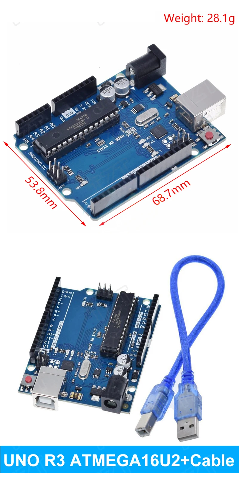 Uno R3 Official Box Atmega16u2 / Uno+wifi R3 Original Atmega328p Chip Ch340g For Arduino Uno R3 ...