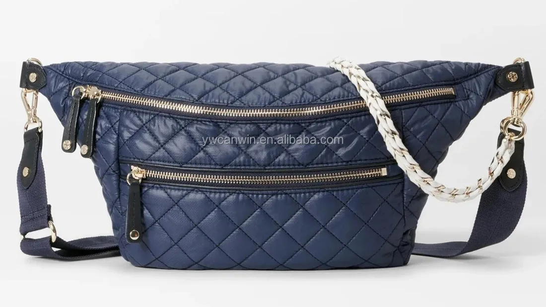 Puffer Fanny Packs For Women Side Belt Bag Athletic Crossbody Sling Bag ...
