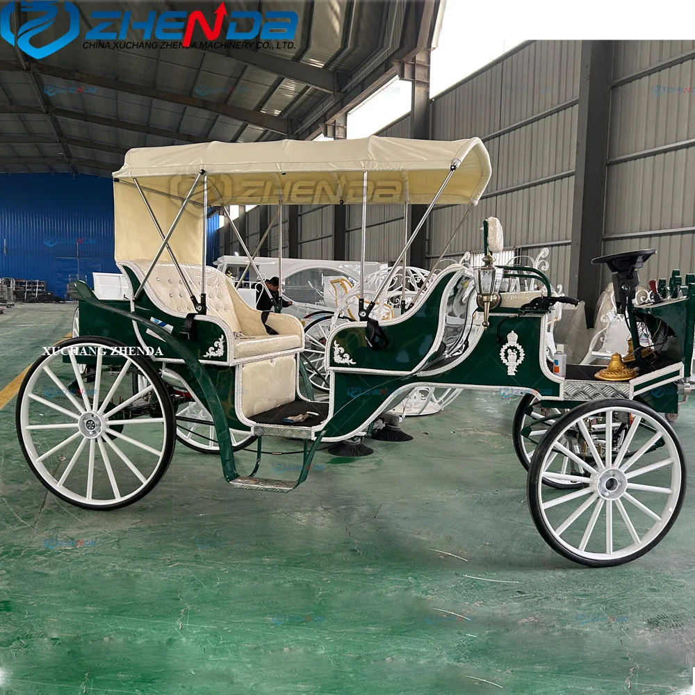 Electric Retro Double-row Sightseeing Carriage Customized Wooden ...