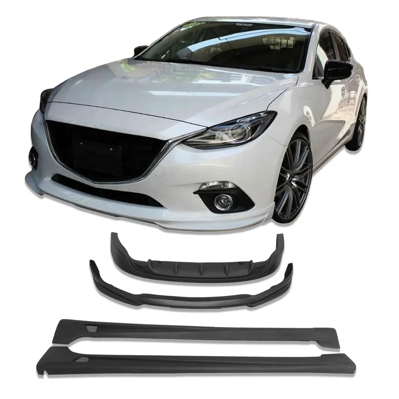Car Body Kits For Mazda 3 Axela Sedan 2014 2016 Car Accessories Car Bumper Lower Lip Rear Diffuser Lip Side Skirts