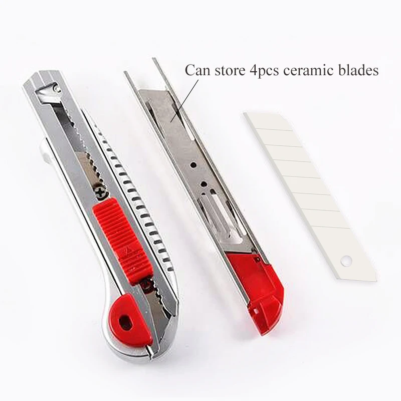 Automatic Five-Burst Replacement Ceramic Utility Knife 4 Blades ABS ...