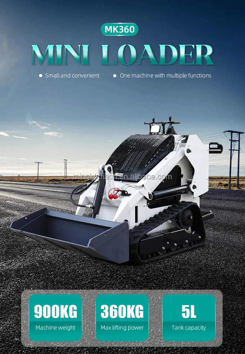 Mk360 Mini Skid Track Loader Bucket Automatic Leveling And Versatile ...