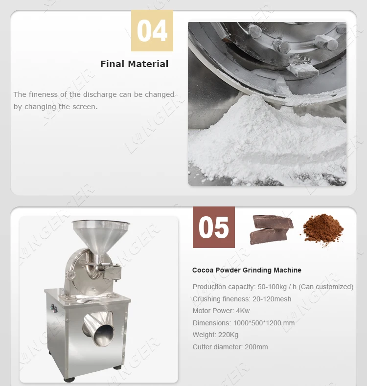 Industrial Cacao Grinder - Efficient Cocoa Bean Powder Grinding