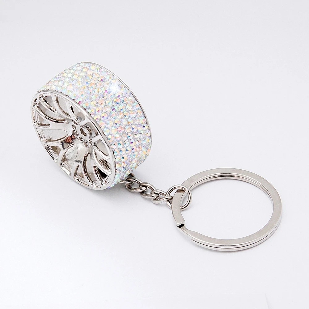 Car Crystal Keychain Tire Wheel Rim Key Ring 3d Keychain Creative ...