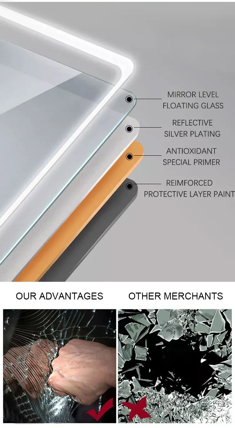 HONGNUO Smart Bathroom Mirror - Illuminated & Magnifying