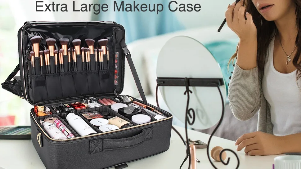 Relavel Extra-large Makeup Box Waterproof Cosmetic Bag Portable Make Up ...
