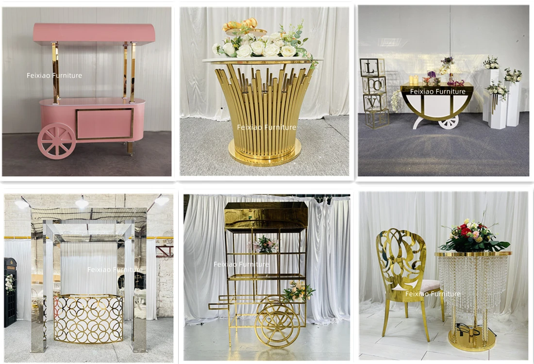 Modern Golden Combination Round Cake Table Cake Display Racks For ...