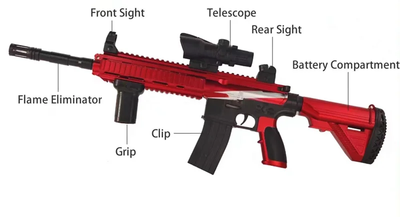 Multiple Styles And Colors Gel Blaster Guns Electric M416 Splatter Ball ...