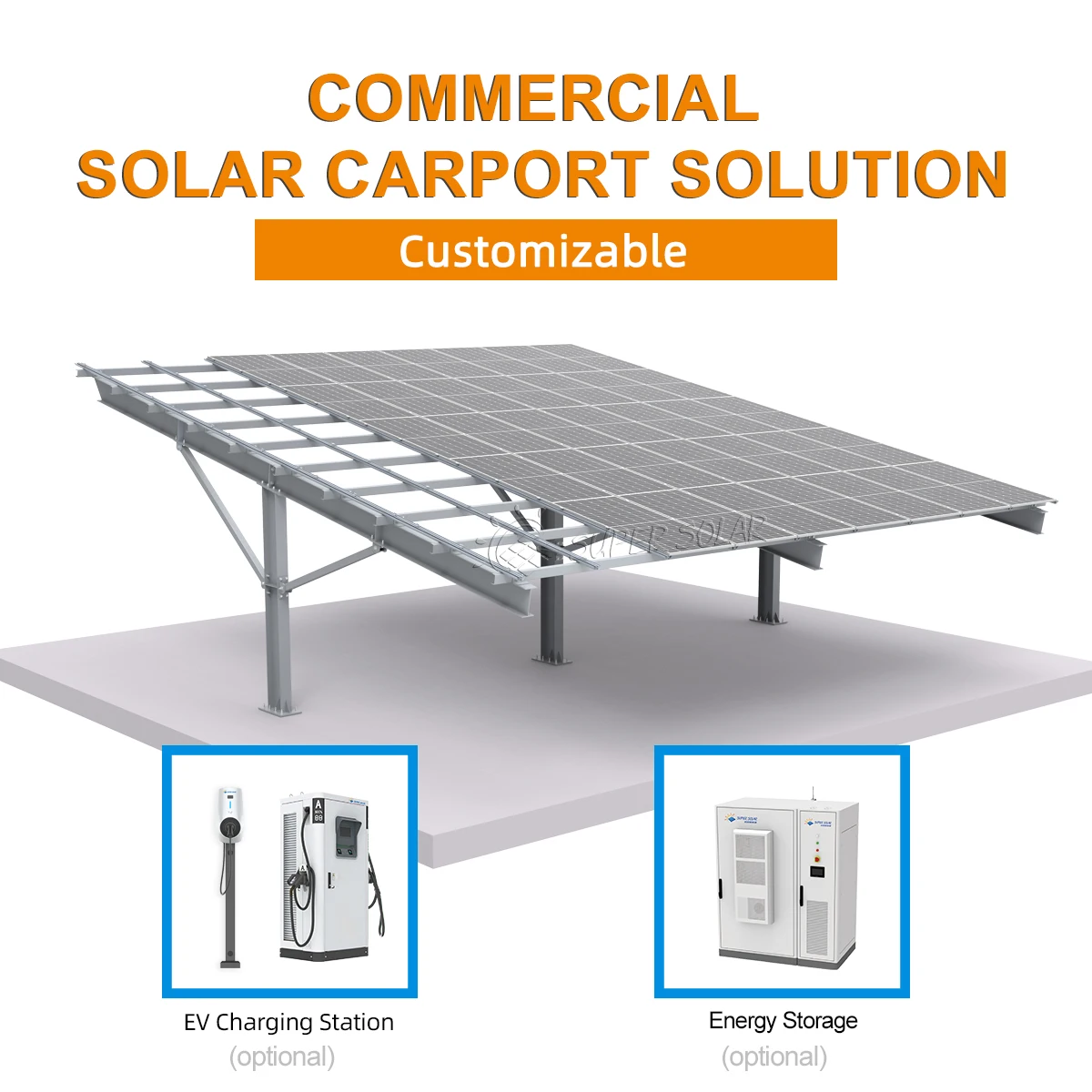 PV Panel Mounting Structure Canopy Sunroof Shade Station Steel Solar ...