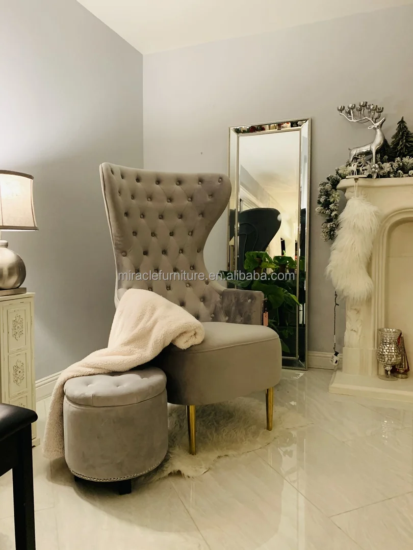 Modern Classic Style Button Tufting High Back Chairs