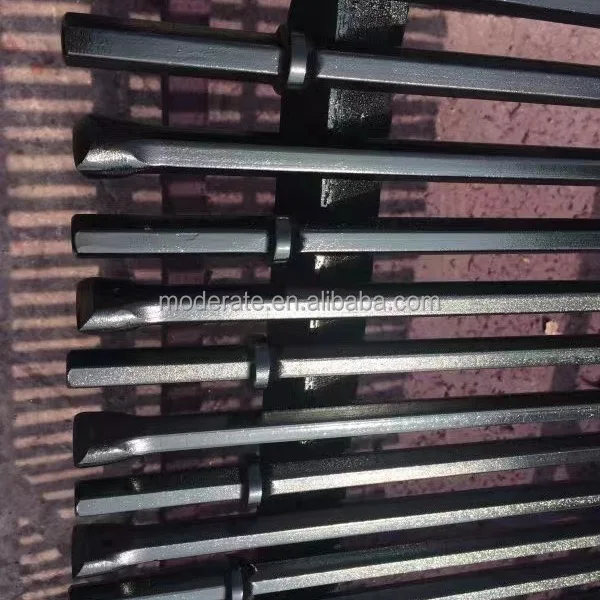Tapered Drill Pipe Integral Rock Drill Rods With Chisel Bit for Hole ...