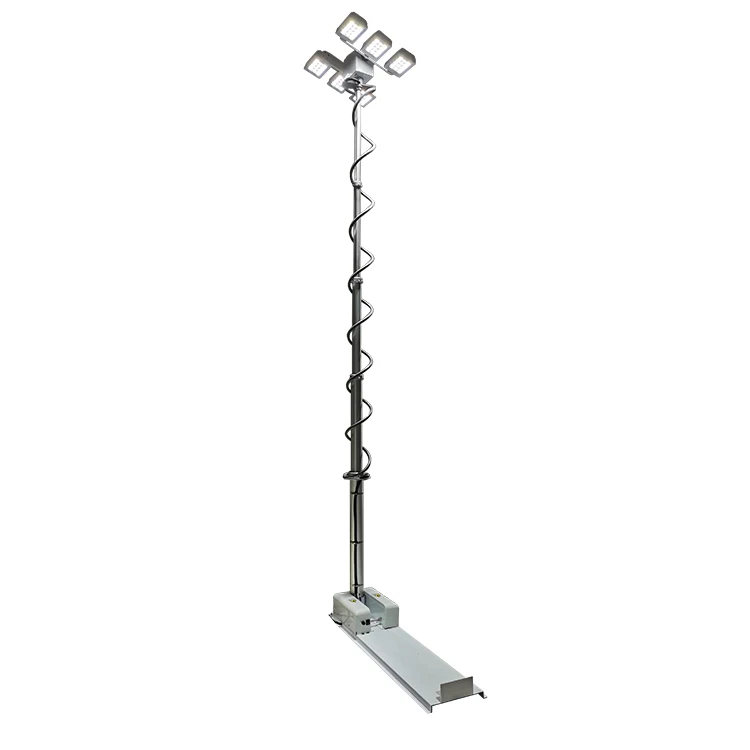 Fire Truck Vehicle Roof Mounted LED Portable Telescopic Light Tower Mast