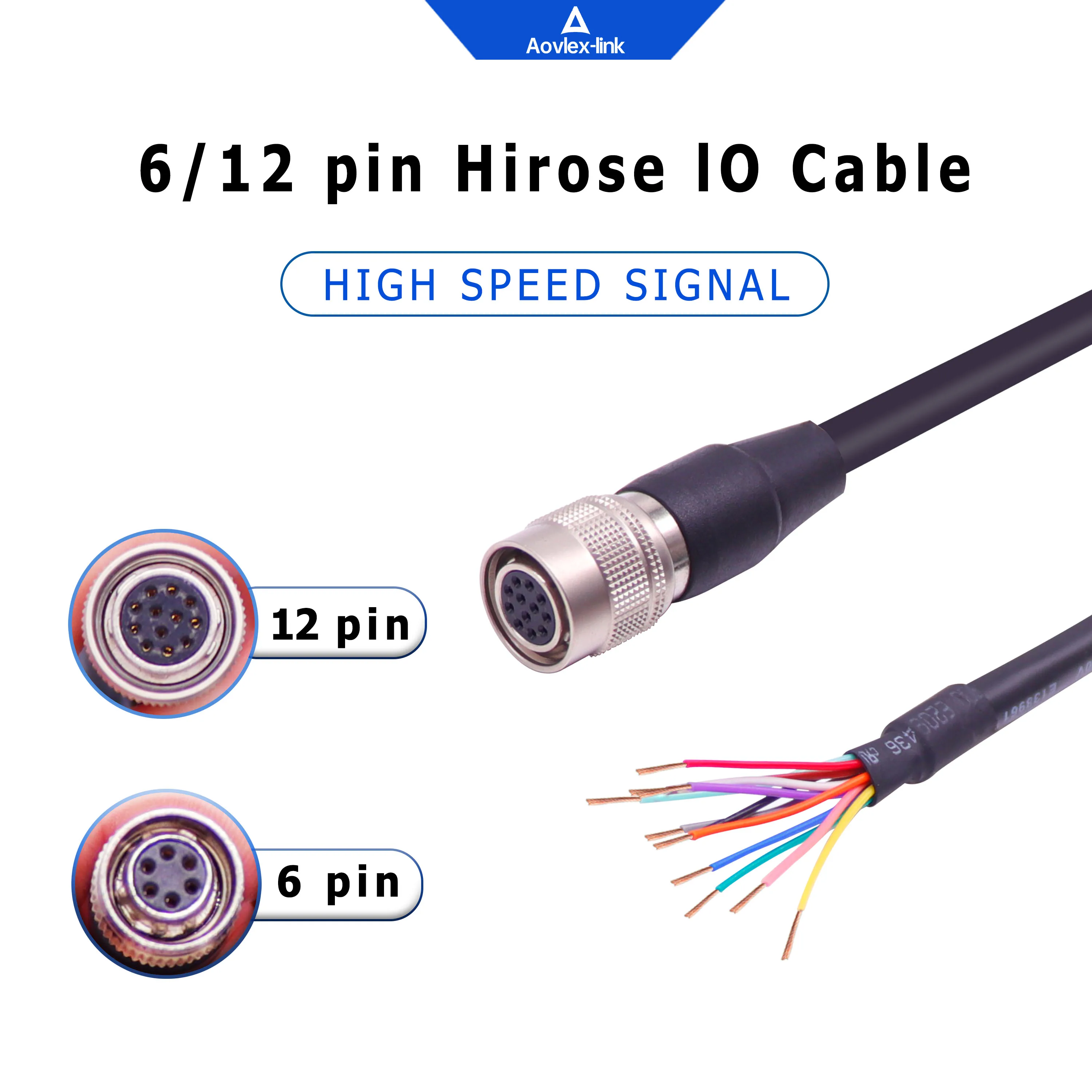 I/o Power Cable Hrs 6pin Plug Female Analog Industrial Camera Cables Machine Vision Cable - Buy ...