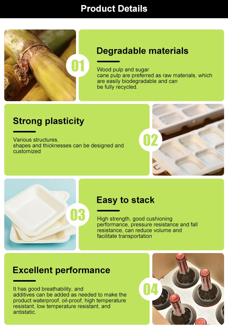 Biodegradable Recyclable Wine Pulp Tray Customized Molded Paper Pulp ...