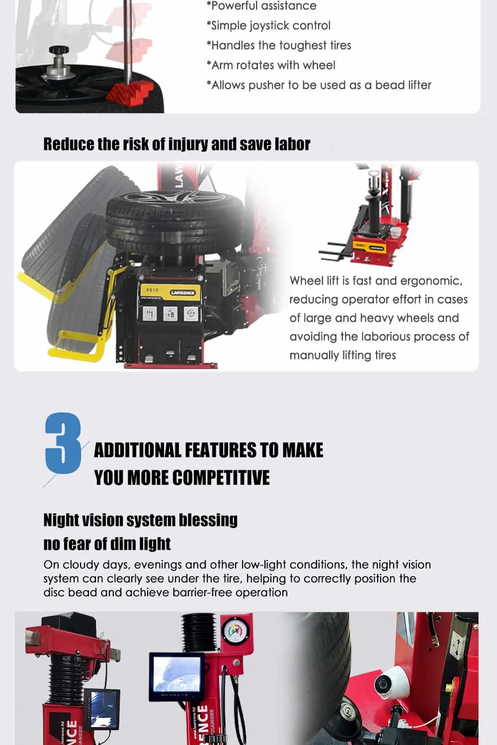 Automatic Tire Machine Tire Changer With Wheel Lift Touchless Center ...